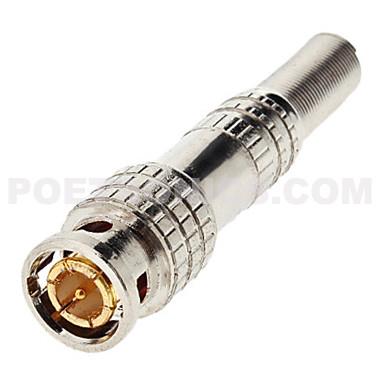 China BNC-MSC11 Weldless Gold Plated BNC Male Twist On Connector with Cable Strain Relief Spring for sale
