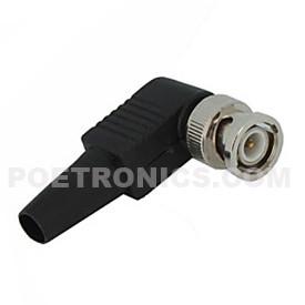 China BNC-MRA01 Weldless BNC Right Angle Male Connector to Cable Strain Relief Boot for sale