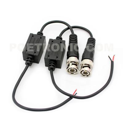 China PVB-WS09 (400-600m) BNC Male to Pigtail Twisted-Pair Cord Passive Video Balun Transceiver for sale