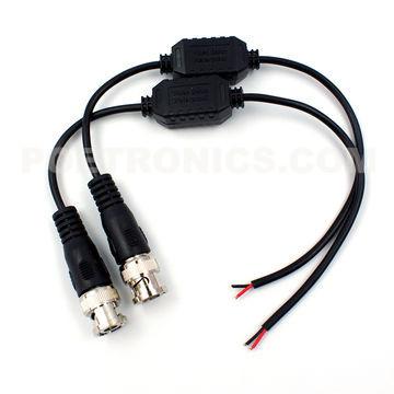 China PVB-WB09 (400-600m) BNC Male to Pigtail Twisted-Pair Passive Video Balun Transceiver for sale