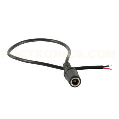 China DCC-F1 CCTV Female 12V DC Socket to Pigtail Power Cord Lead 5.5x2.1mm for sale