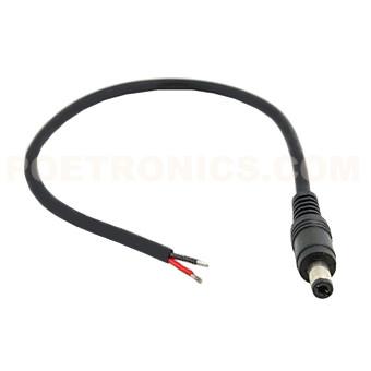 China DCC-M1 CCTV Male 12V DC Plug to Pigtail Power Cord Lead 5.5x2.1mm for sale