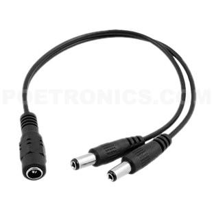 China DCS102 CCTV Two Way One Female to Two Male 12V DC Power Splitter Cable for sale