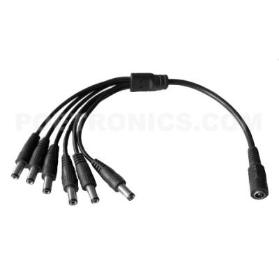 China DCS106 CCTV Six Way One Female to Six Male 12V DC Power Splitter Cable for sale