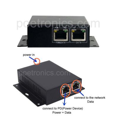 China POE-IJ801 Gigabit 30W POE Injector_IEEE802.3at External 60W Power for sale