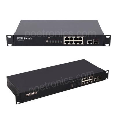 China POE-S108T-1U_8 Port IEEE802.3at 10/100Mbps 25W POE Switch(250W Built-in Power)_POETRONICS for sale