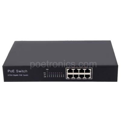 China POE-S1080T 8 Port IEEE802.3at Gigabit 30W POE Switch (150W Built-in Power) for sale