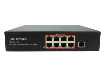 China POE-S1008FB(8FE+1FE)_8 Port 10/100Mbps IEEE802.3af/at PoE Switch with 150W Built-in power supply (Newly Developed) for sale