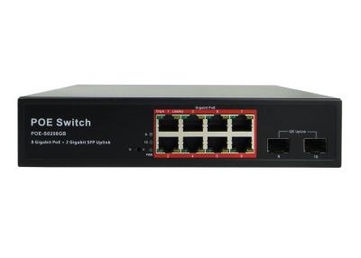 China Latest POE-S0208GB 8 Gigabit PoE & 2 Gigabit SFP IEEE802.3af/at PoE Switch (150W built-in power supply source) for sale