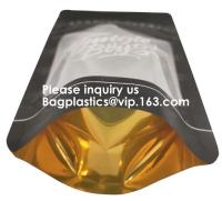China CBD, Gummies, Weedness, Airtight Heat Resealable Smell Proof Mylar Stand Up Bags With Clear Window for sale
