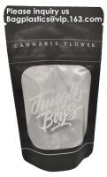 China CBD, Gummies, Weedness, Airtight Heat Resealable Smell Proof Mylar Stand Up Bags With Clear Window for sale