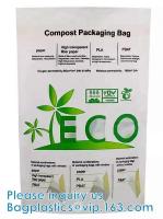 China Bio, eco, compost, Square bottom, Flat Bottom, Stand Up, Side Gusset, Zipper Top, With Window, Tear Notches for sale