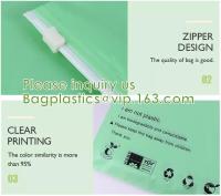 China Biodegradable Apparel, Clothes Packaging, Biodegradable Compostable Zip Clothing Bags With Logo for sale