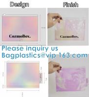 China Biodegradable Custom Logo Travel Vinyl Waterproof Beach Zipper Cosmetic Bag TPU PVC Toilet Wash Bag for sale