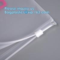 China Matte Frosted PVC EVA Swimwear Clothing Zip lockk Bag, Biodegradable Cosmetic Slider Zipper Packaging Bag for sale