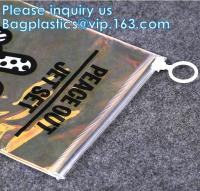 China Vinyl Slider PE PVC EVA Forsted Matte Compostable Zipper Lock Bag, Holographic Laser Zip Seal Grip Bags for sale