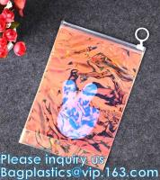 China Vinyl Slider PE PVC EVA Forsted Matte Compostable Zipper Lock Bag, Holographic Laser Zip Seal Grip Bags for sale