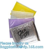 China Reusable Metallic Matte Glossy Holographic Zip lockk Bags, Reclosable Cosmetic Packing Bubble Pouch Slider Zipper for sale
