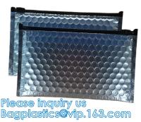 China Reusable Metallic Matte Glossy Holographic Zip lockk Bags, Reclosable Cosmetic Packing Bubble Pouch Slider Zipper for sale