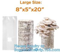 China Autoclavable Mushroom Growing Bags, Mushroom Spawn Bags, Stand Up Durable Bags, Garden Supplies, Breathable for sale