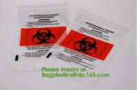 China Reusable Resealable Biohazard Specimen Bags, Laboratory Sample Bag, Zip lockk, Outside Pocket Paperwork Pouch for sale