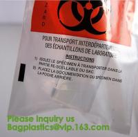 China Reusable Resealable Biohazard Specimen Bags, Laboratory Sample Bag, Zip lockk, Outside Pocket Paperwork Pouch for sale