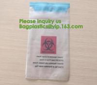 China Reusable Resealable Biohazard Specimen Bags, Laboratory Sample Bag, Zip lockk, Outside Pocket Paperwork Pouch for sale