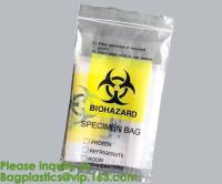 China Reusable Resealable Biohazard Specimen Bags, Laboratory Sample Bag, Zip lockk, Outside Pocket Paperwork Pouch for sale