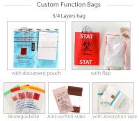 China Reusable Resealable Biohazard Specimen Bags, Laboratory Sample Bag, Zip lockk, Outside Pocket Paperwork Pouch for sale