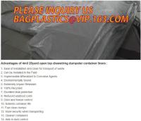 China Waste Disposal Dumpster, Open Top Roll Off Drawstring Container Liners, Dumpster Liners, Facility Liners for sale