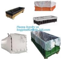 China PE Woven Tarpaulin Container Liner Bag, container cover, drawsting Jumbo bags, open top dry bulk dumpster for sale