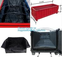 China PE Woven Tarpaulin Container Liner Bag, container cover, drawsting Jumbo bags, open top dry bulk dumpster for sale