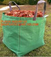 China Outdoor Large Capacity Garden Gallon Waterproof Green Lawn PE Woven Waste Bags, Reusable Yard Waste Bags for sale