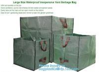 China Outdoor Large Capacity Garden Gallon Waterproof Green Lawn PE Woven Waste Bags, Reusable Yard Waste Bags for sale