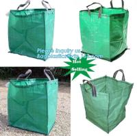 China Outdoor Large Capacity Garden Gallon Waterproof Green Lawn PE Woven Waste Bags, Reusable Yard Waste Bags for sale