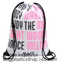 China Biodegradable Drawstring Laundry Bag customzied, Logo Printed Poly Hotel, Travel Laundry belonging Bag for sale