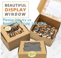 China Chocolate Takeaway kraft, Christmas Cookie Bakery Treat Box Set With Window, Cardboard Jewelry shoulder box for sale