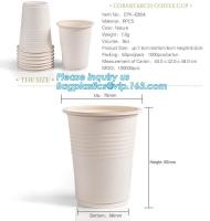 China Compostable Sugarcane Cup 8/12oz Eco Friendly Biodegradable Bagasse Coffee Cups, Sugarcane Bagasse Pulp for sale
