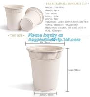 China Compostable Sugarcane Cup 8/12oz Eco Friendly Biodegradable Bagasse Coffee Cups, Sugarcane Bagasse Pulp for sale