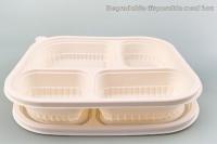 China Take Away Fast Food, Compartment Packing Box, Containers, Starch Biodegradable, Environmental Lunch Meal Box for sale