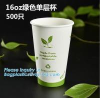 China Eco-friendly, Blodegradable, Compostable, PLA Lined Disposable Hot Cold Beverage Cup Set, Cafe, Shops, Kiosk for sale
