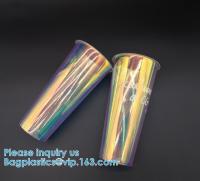 China U Shaped Creative Disposable Glitter Cup, Beverage Juice Coffee Tea Takeaway Cups, Milk Shake Smoothie for sale