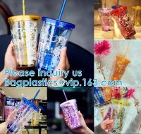 China Sequin Double Layer Water Bottle Glitter Cup Heat Cold Insulation Party Home Wedding Thanksgiving Birthday for sale