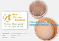 China Eco Friendly, Oil Resistant, Salad Soup Rice Noodles Bowl, Bamboo Pulp, Disposable, Kraft Paper Bowl Lid for sale