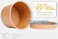 China Eco Friendly, Oil Resistant, Salad Soup Rice Noodles Bowl, Bamboo Pulp, Disposable, Kraft Paper Bowl Lid for sale