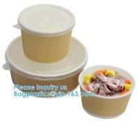 China Eco Friendly, Oil Resistant, Salad Soup Rice Noodles Bowl, Bamboo Pulp, Disposable, Kraft Paper Bowl Lid for sale