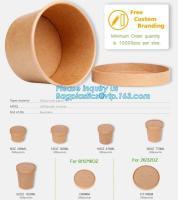 China Eco Friendly, Oil Resistant, Salad Soup Rice Noodles Bowl, Bamboo Pulp, Disposable, Kraft Paper Bowl Lid for sale