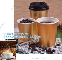 China Gold Foil Christmas Drinkware Holiday Party Supplies, Xmas Disposable Paper Cup, Xmas Holiday Supplies for sale