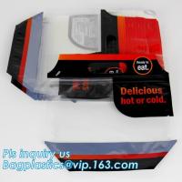 China Custom Printed Zip lockk Handle Bags, Stand Up Pouch with Clear Window, Rotisserie Fried Chicken Packing for sale