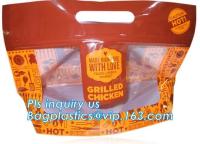 China Slider Resealable Zipper, Doypack, Roast Chicken Stand Up Pouch With Vent Hole, Bottom Gusset Self Standing for sale